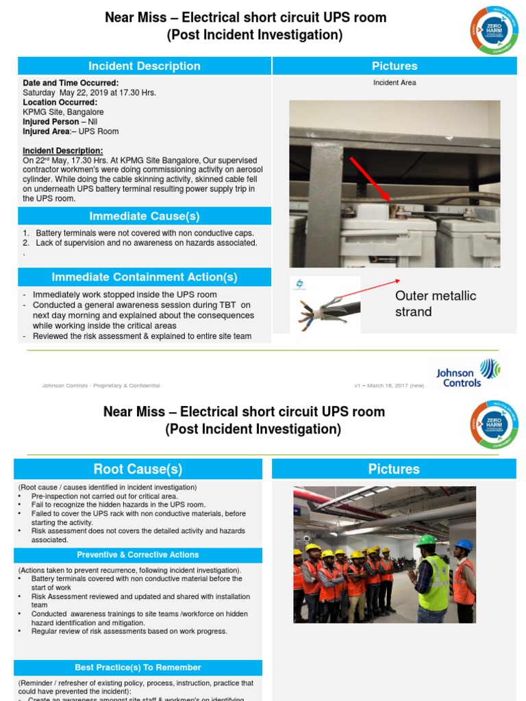 Near Miss Electrical Short Circuit - KPMG | PDF