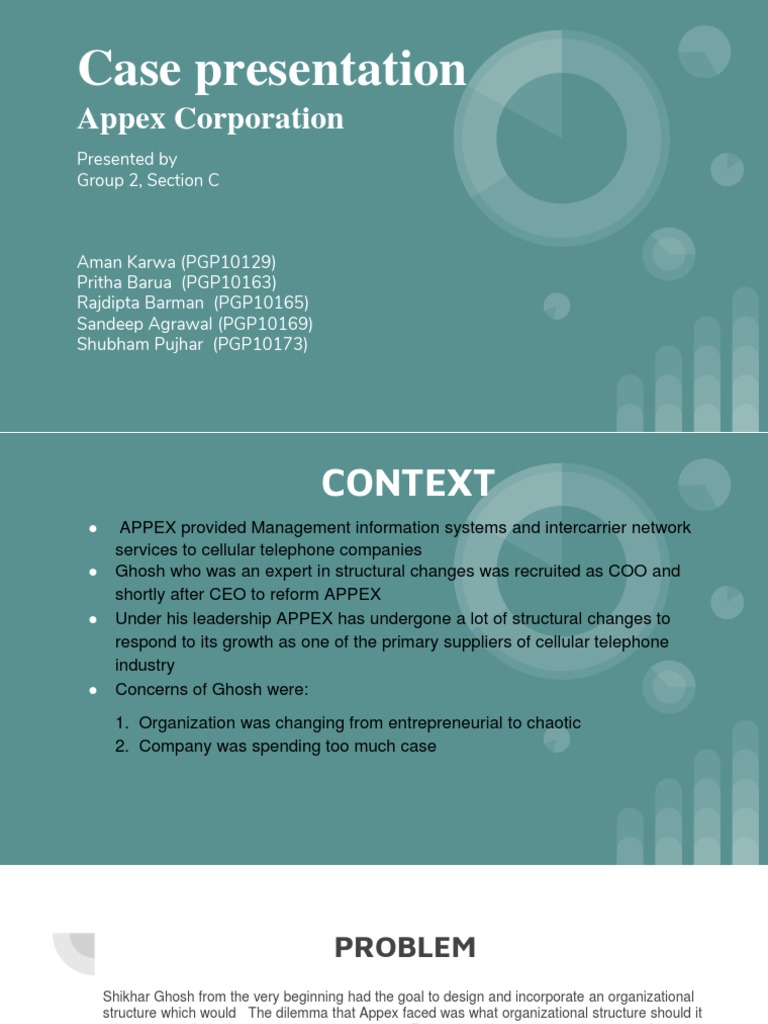 Appex Corporation: Organizational Structure Solutions | PDF