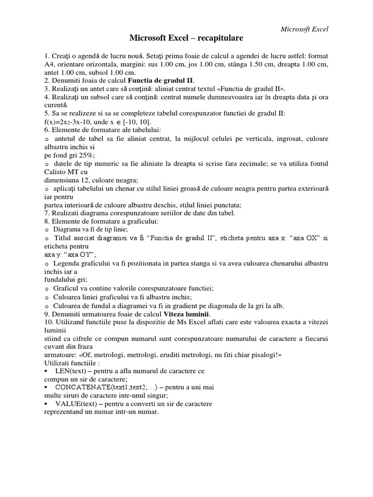 Fisa Excel | PDF