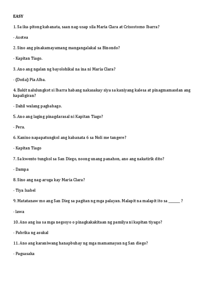 Filipino Quiz Bee | PDF