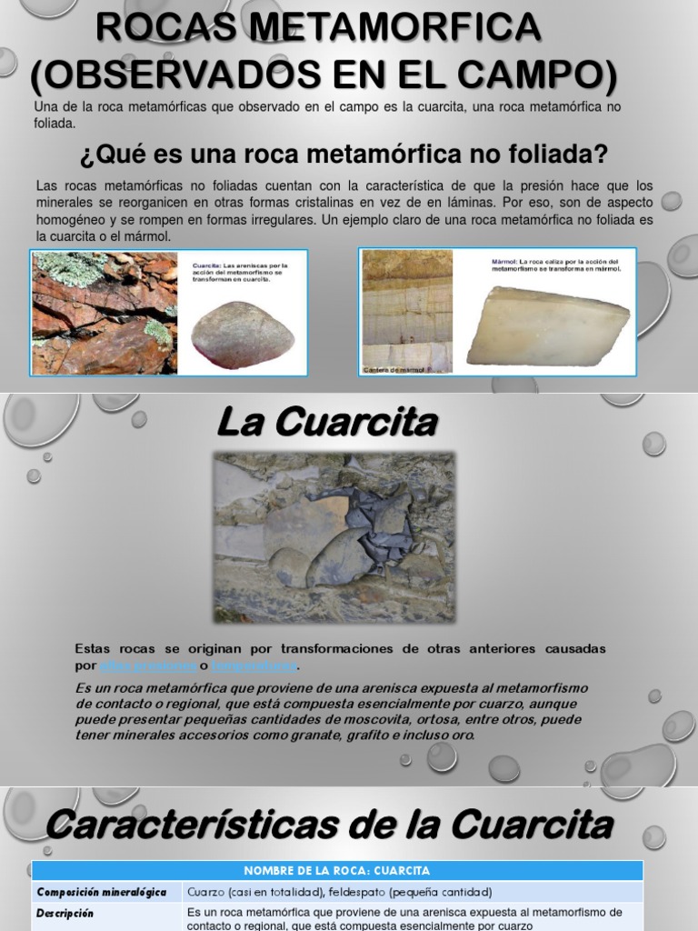 Rocas Metamorficas No Foliadas (La Cuarcita) | PDF | Ciencia y matemáticas