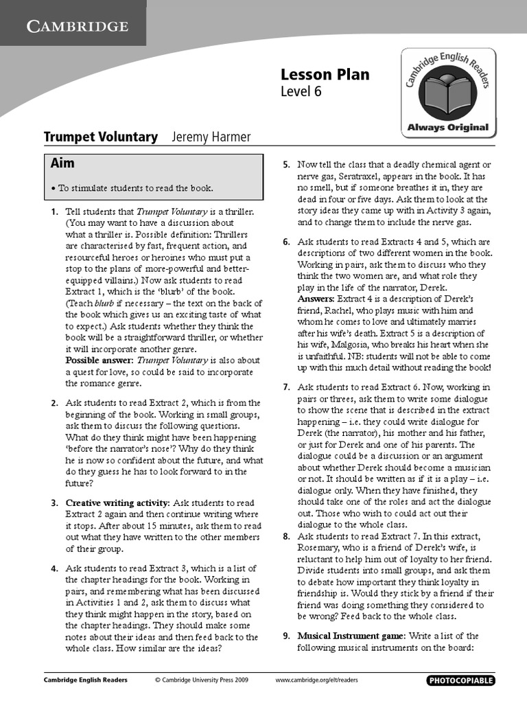 Trumpet Voluntary Lesson Plan | PDF
