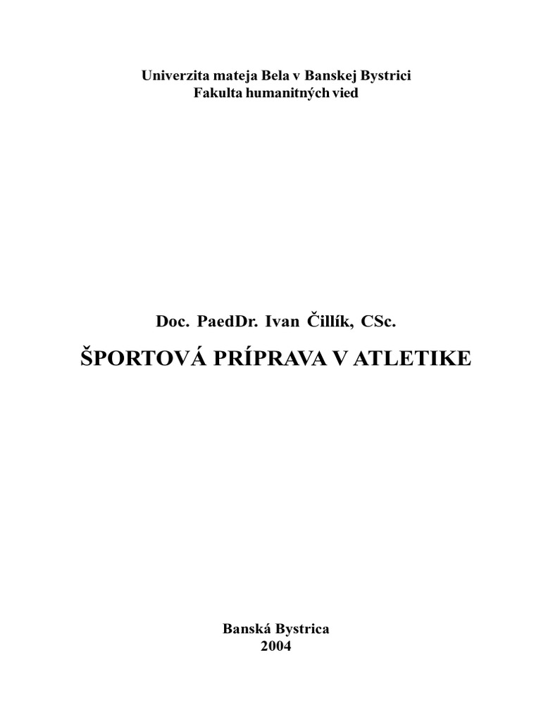 Sportova Priprava V Atletike PDF | PDF