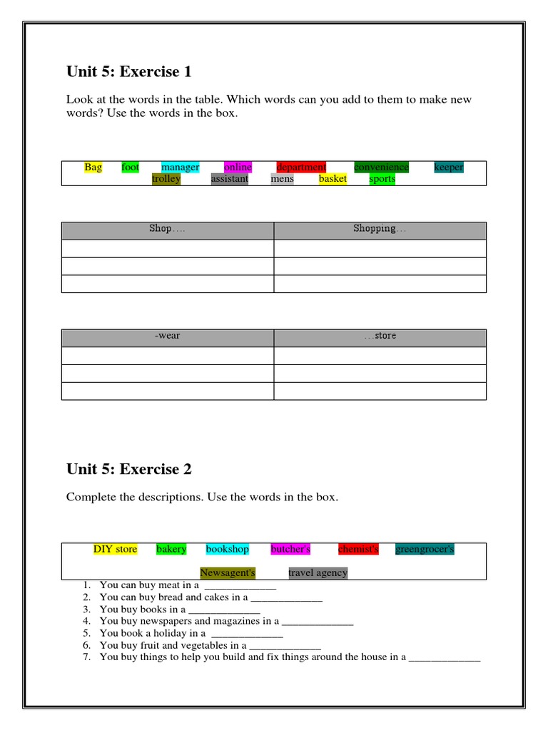 Unit 5 - Grammer & Vocabulary | PDF
