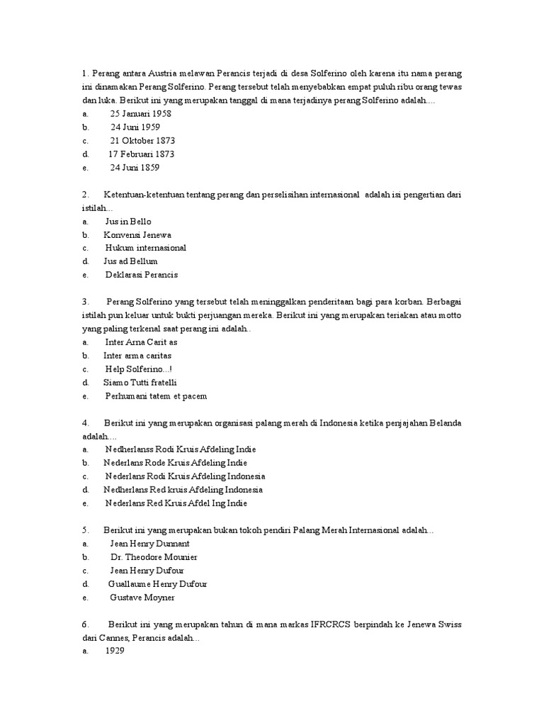Sejarah dan Prinsip Palang Merah Internasional | PDF