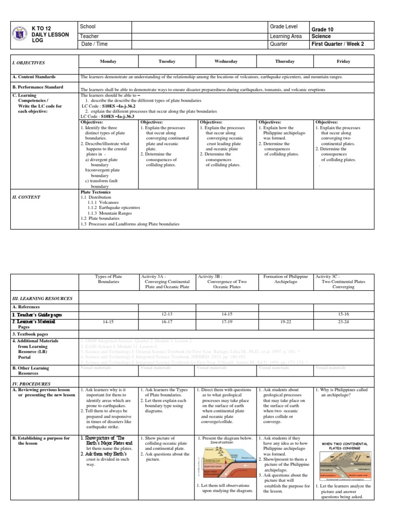 DLL Science Grade10 Quarter1 Week2 (Palawan Division) | PDF
