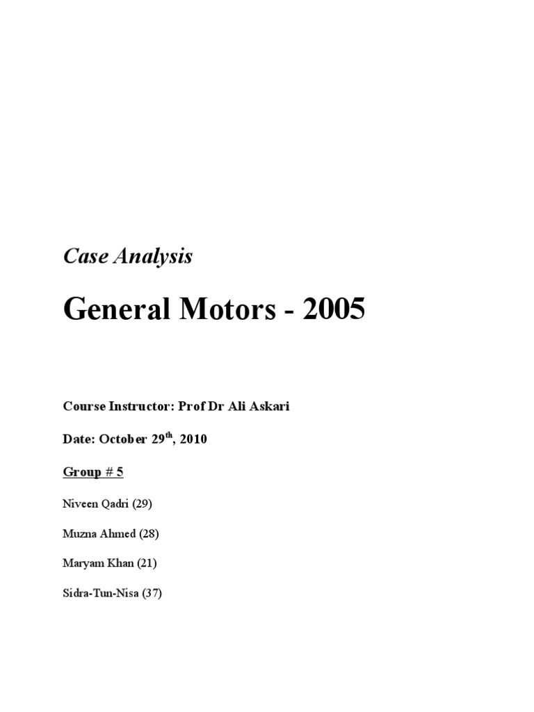 GM's Strategic Challenges and Opportunities | PDF | General Motors | Car