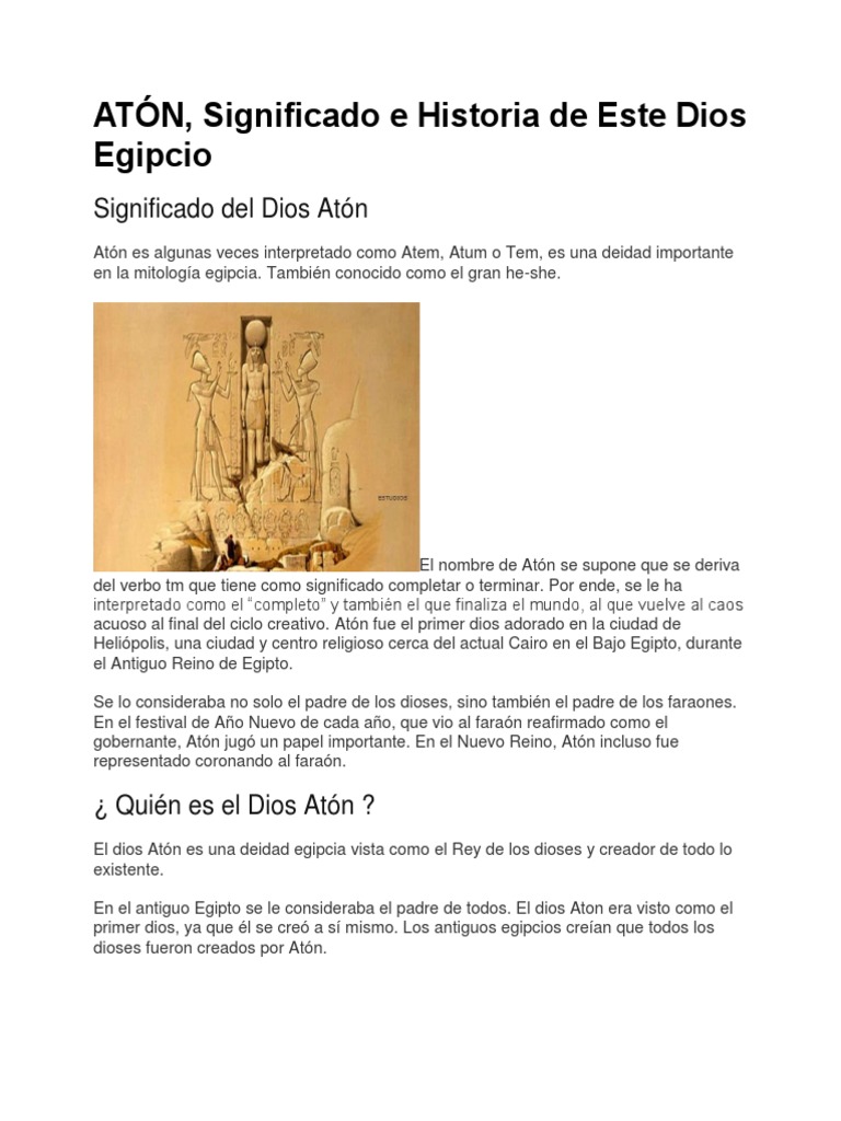 ATÓN, Significado e Historia de Este Dios Egipcio | PDF | Historia
