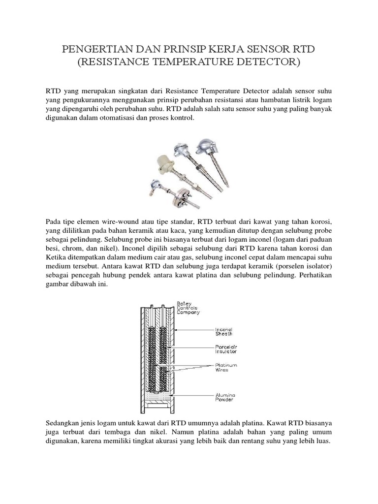 Pengertian Dan Prinsip Kerja Sensor RTD | PDF