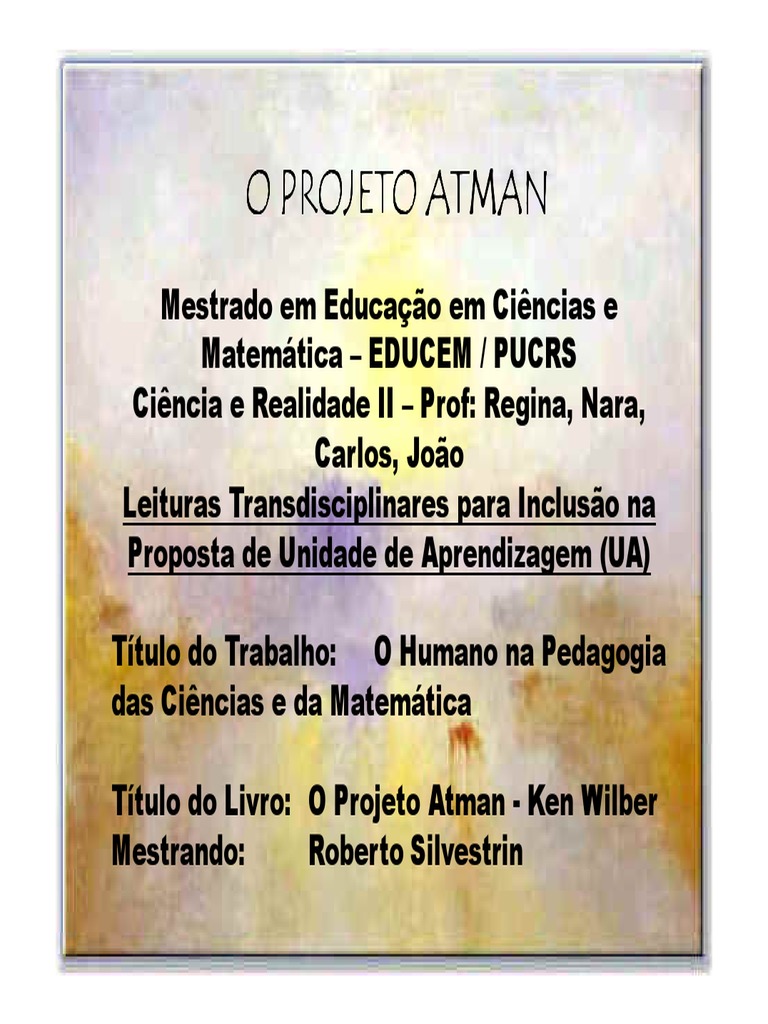 o Projeto Atman - Resenha Do Livro PDF | PDF | Metafísica | Psicologia