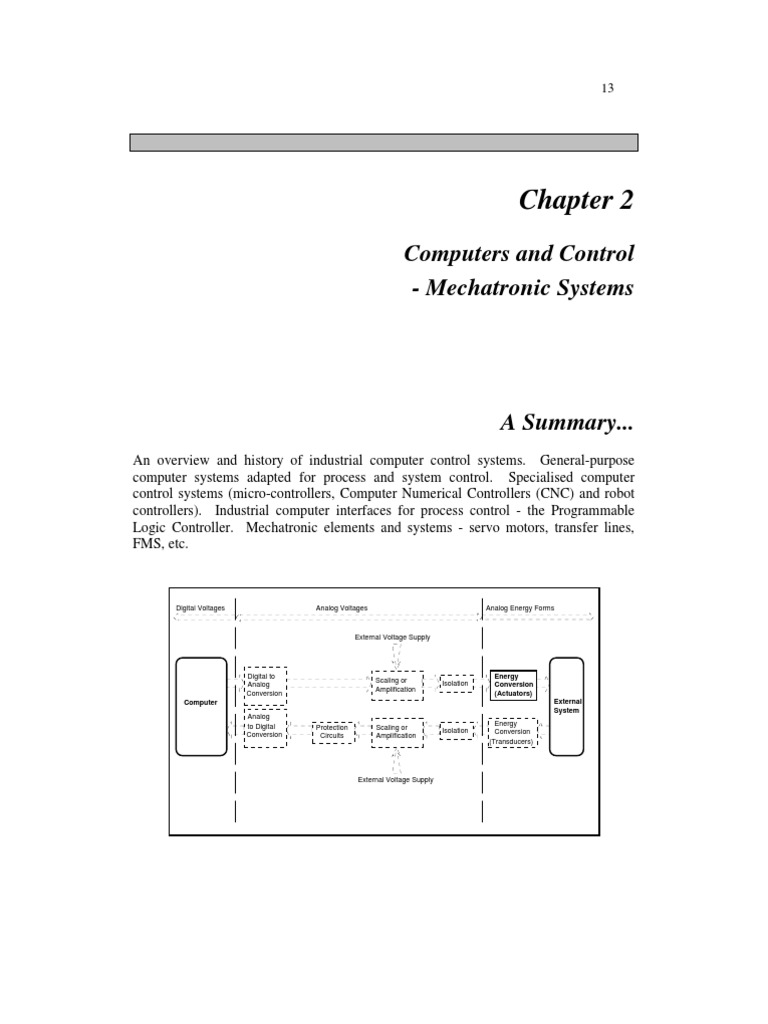 Computers and Control - Mechatronic Systems: Energy Conversion External System Computer ...