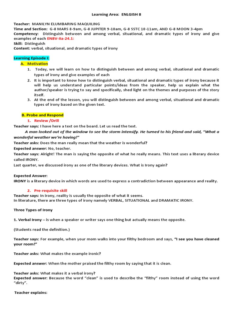 Understanding Three Types of Irony | PDF