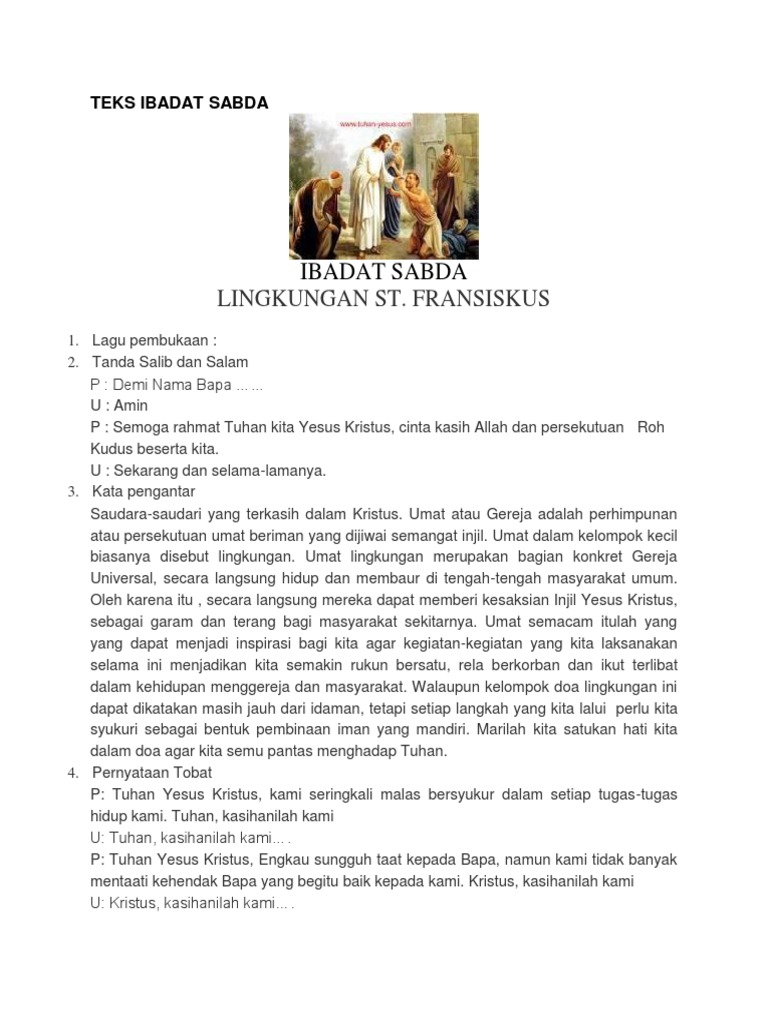 Teks Ibadat Sabda | PDF