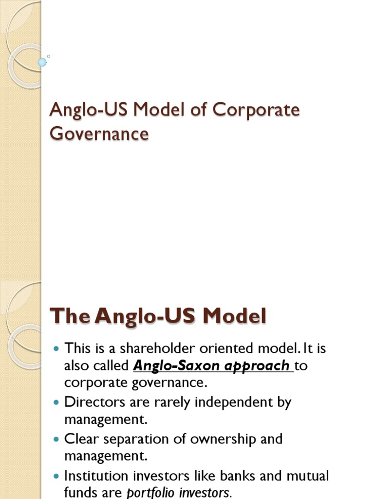 Anglo-US Corporate Governance Model | PDF
