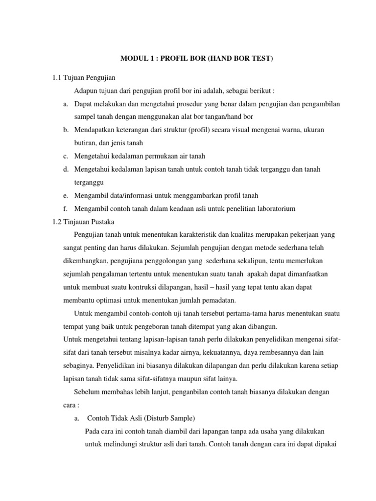MODUL 1 Hand Boring | PDF