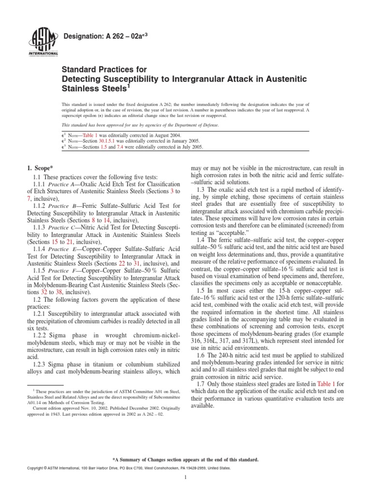 Astm A262 | PDF