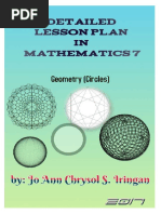 Grade 7 Circle Geometry Lesson Plan | PDF | Circle | Angle
