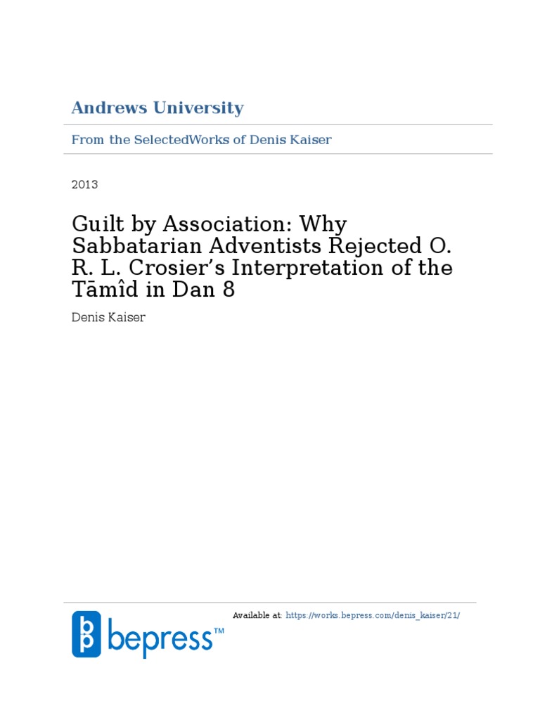 2013 - Guilty by Association, ORL Crosier and The Tamid (D. Kaiser) - 2 ...