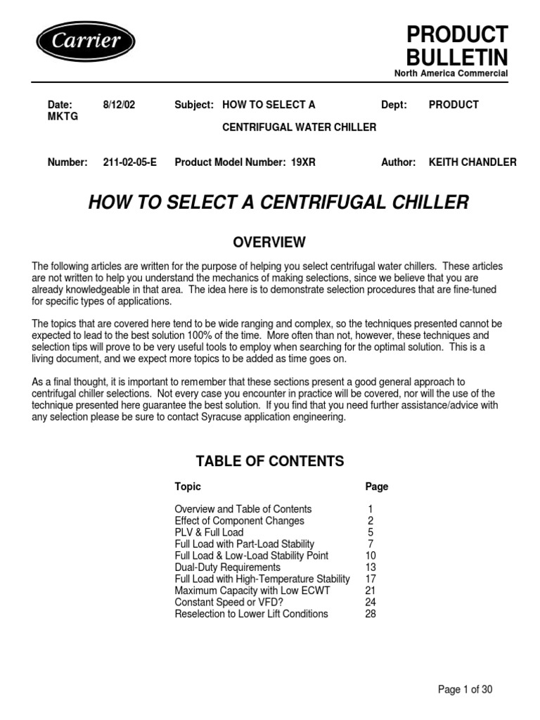 Chiller Selection Guide | PDF