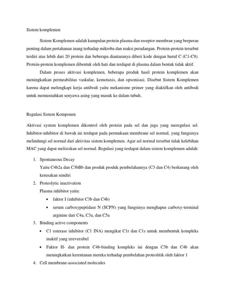 Jalur Aktivasi Sistem Komplemen | PDF | Sains & Matematika