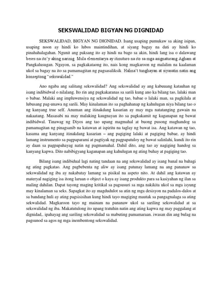 Sekswalidad Bigyan NG Dignidad | PDF Sekswalidad Bigyan NG Dignidad | PDF