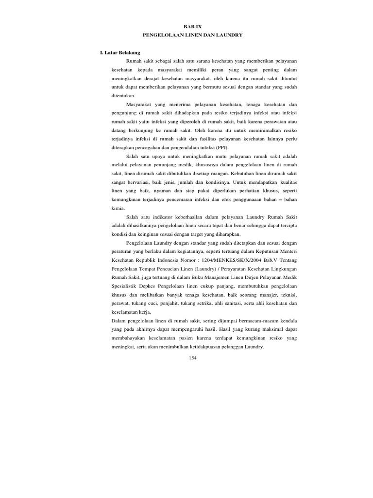 BAB VIII - Linen Dan Laundry | PDF