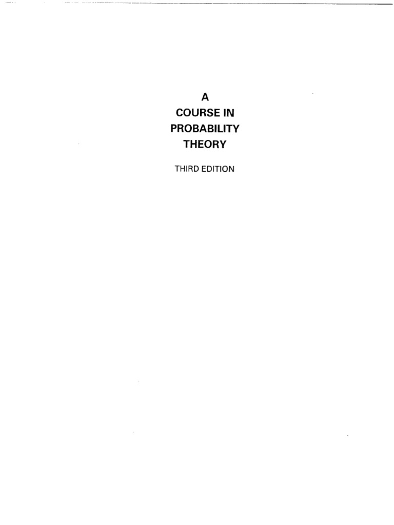 Chung K.L. A Course in Probability Theory (3ed., AP, 2001) | PDF ...