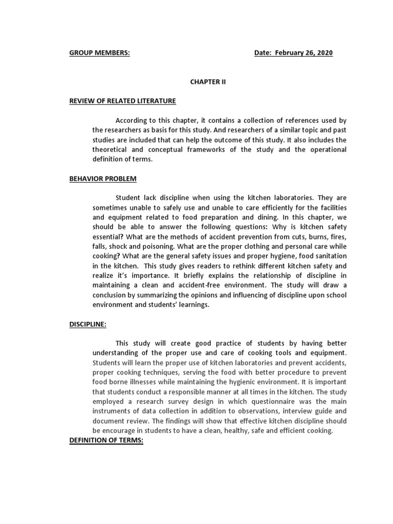 Chapter II - Research Using Kitchen Tools and Equipment | PDF