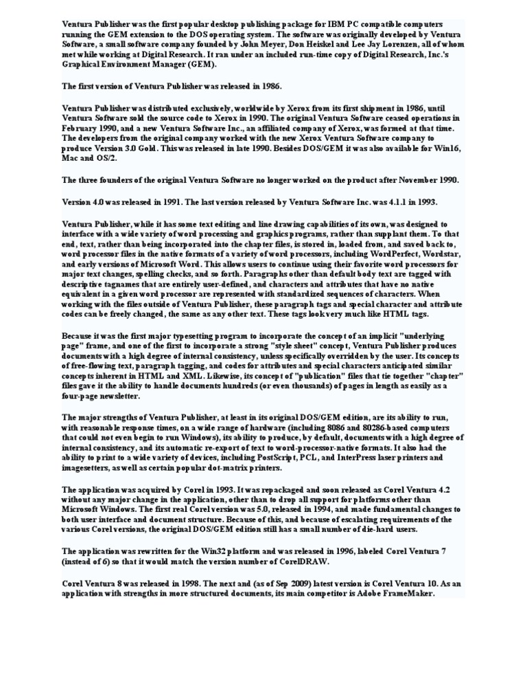 The History and Evolution of Ventura Publisher: From its Origins as the ...