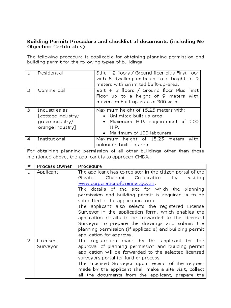 Procedure - GCC - Building Permit PDF | PDF