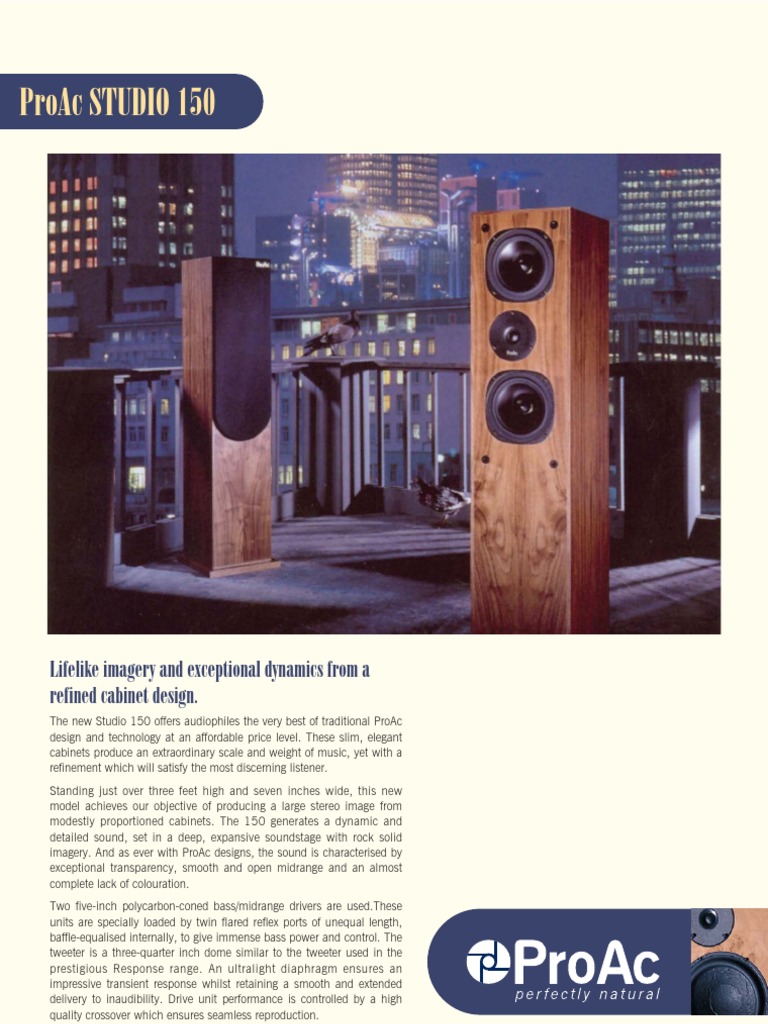 ProAc Studio 150 Speaker Overview | PDF | Audio Engineering | Electronics