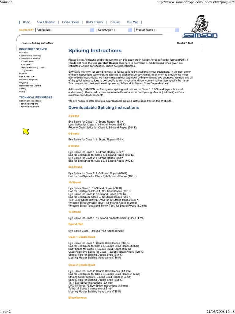 Samson Splicing Instructions PDF | PDF