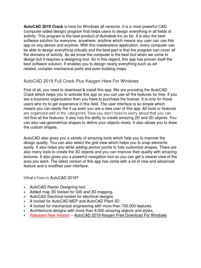 AutoCAD 2019 Crack NEW | PDF