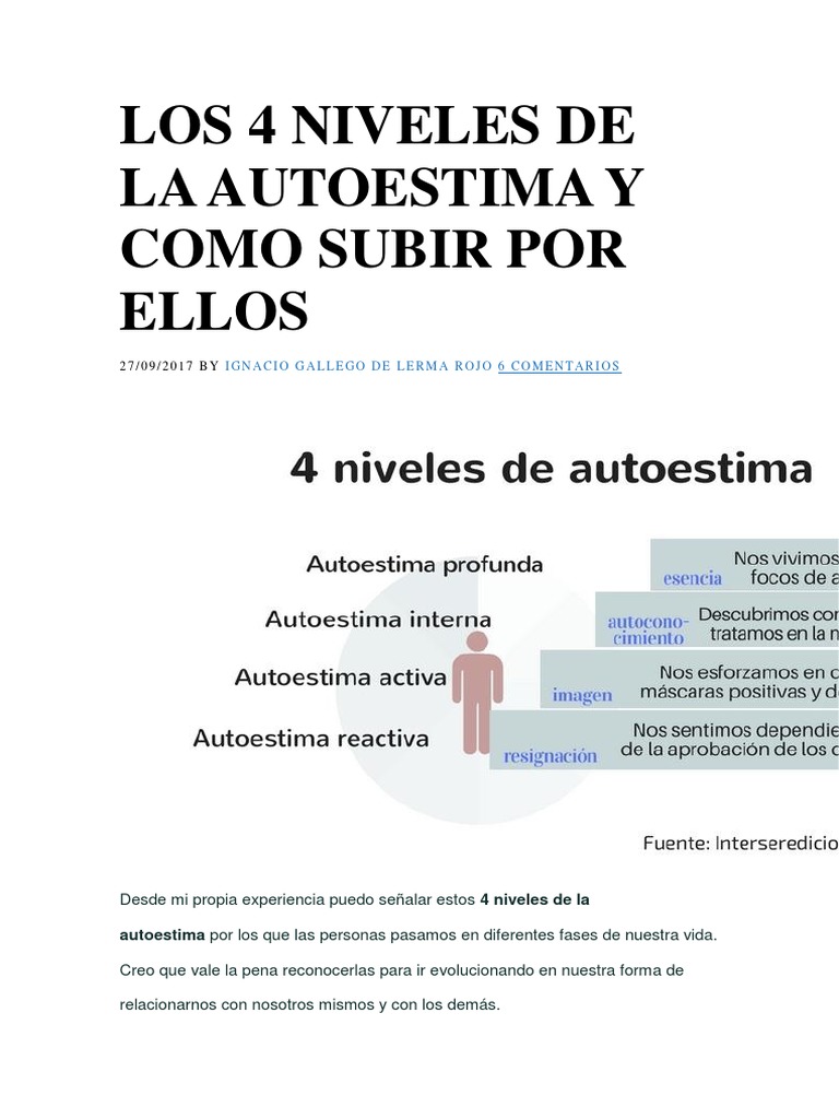 Cuatro Niveles de Autoestima | PDF | Relaciones personales, crianza y ...