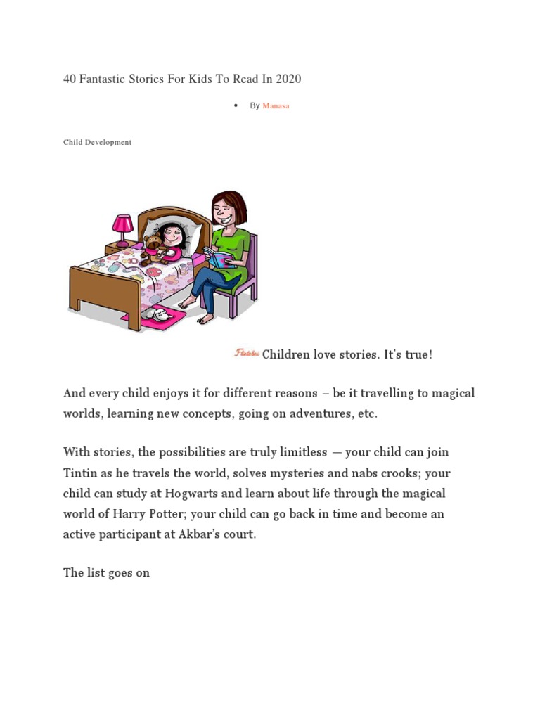40 Fantastic Stories For Kids To Read in 2020 | PDF