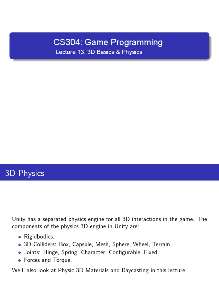 Lecture 13-Physics 3D PDF | PDF