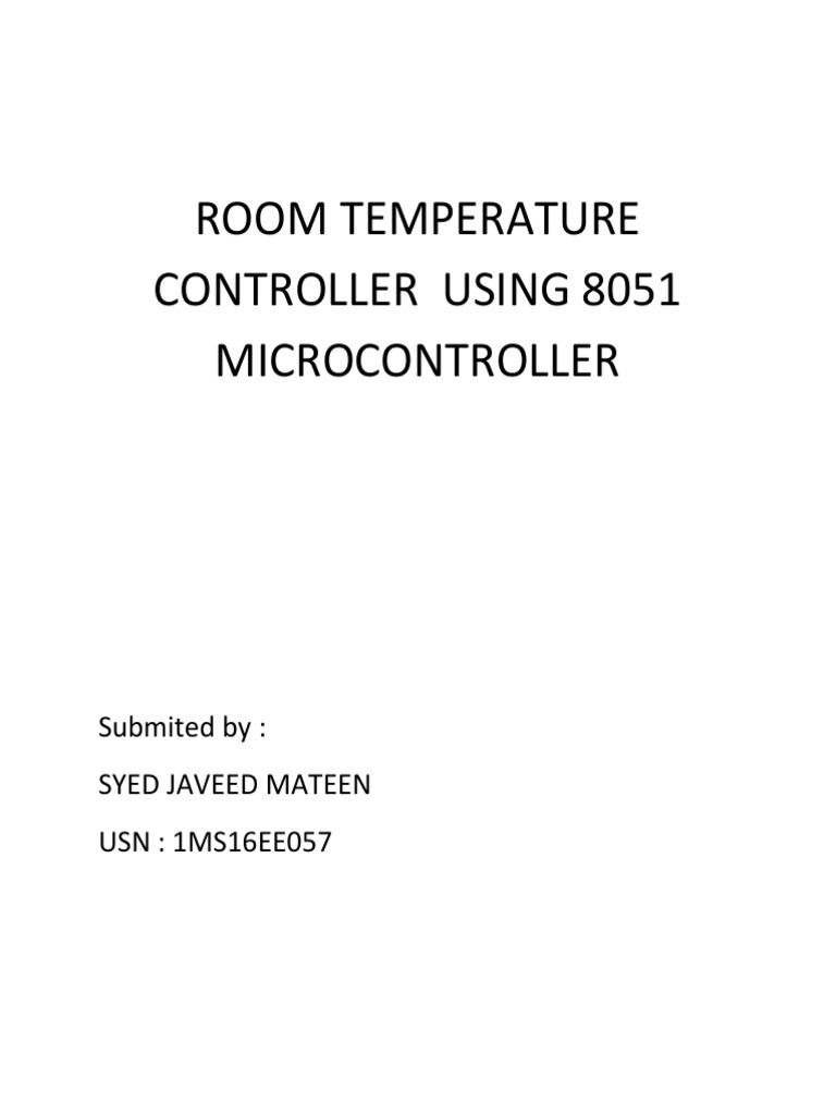 Room Temperature Controller Using 8051 Microcontroller | PDF