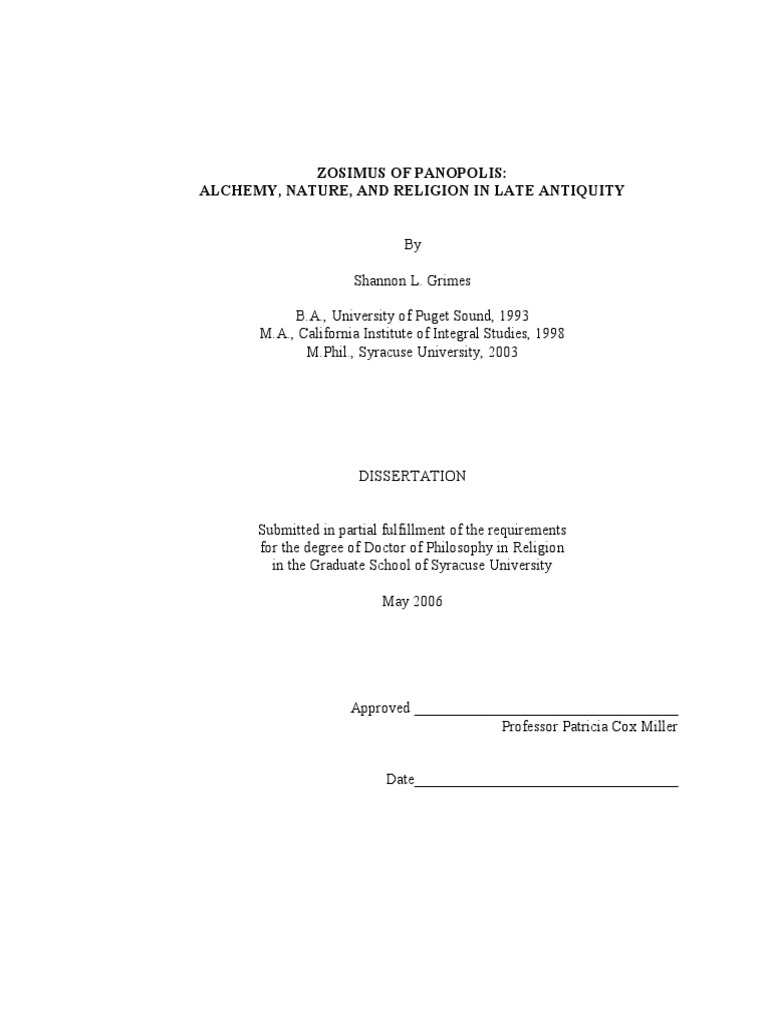Zosimus of Panopolis Alchemy Nature and | PDF | Philosophy | Religion ...