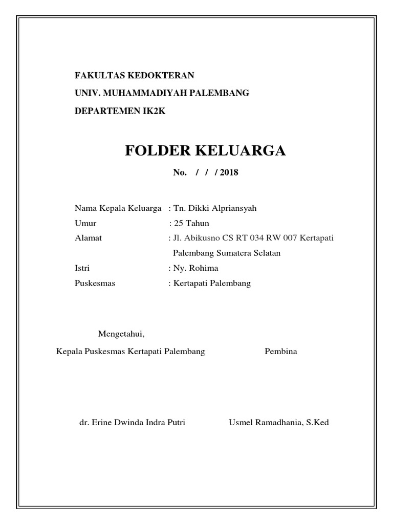 Folder Keluarga Depan | PDF