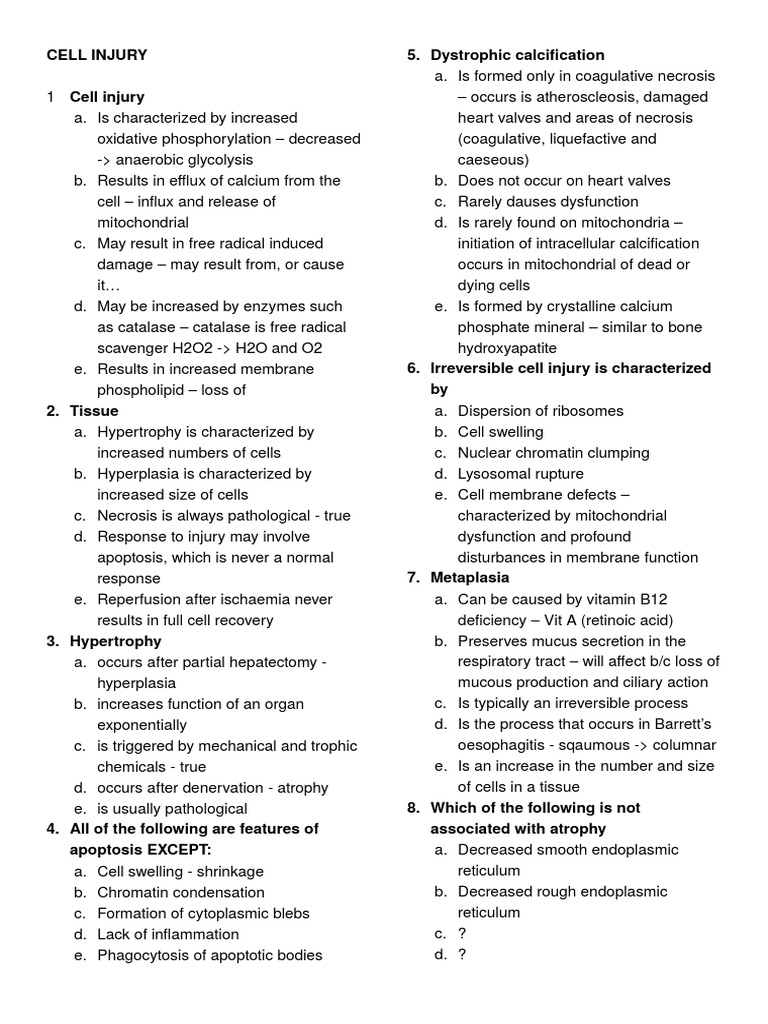 Understanding Cell Injury Mechanisms | PDF