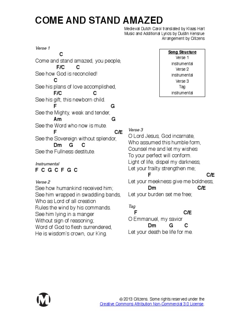 Come and Stand Amazed Lyrics | PDF