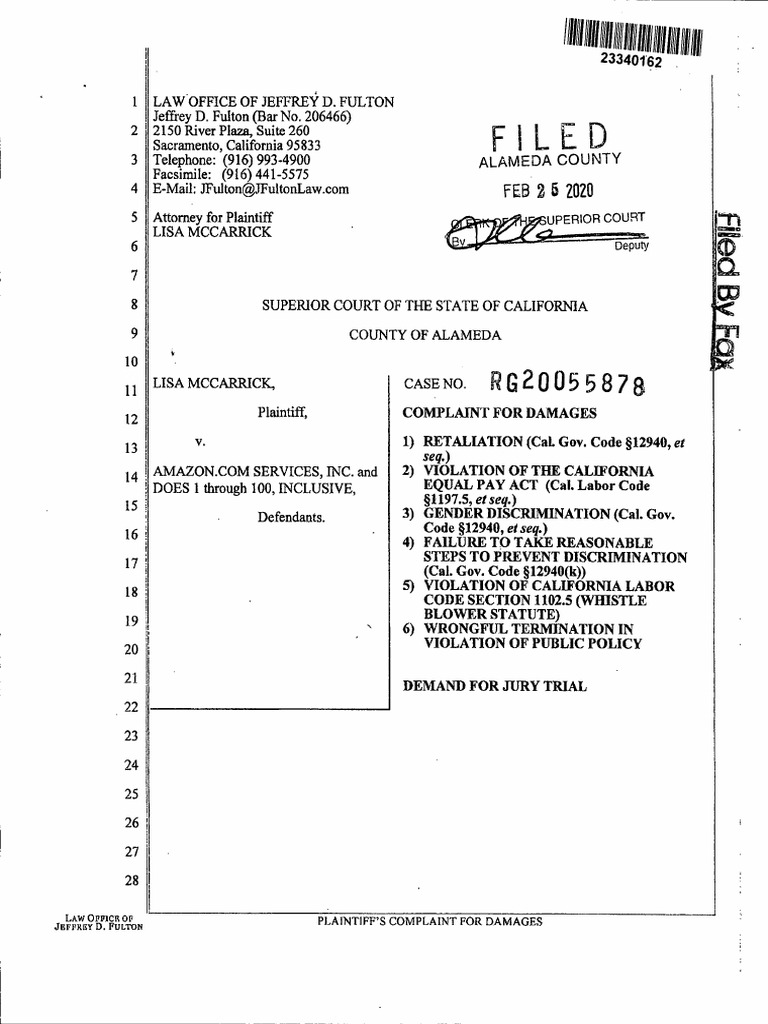 Lisa McCarrick V Amazon | PDF