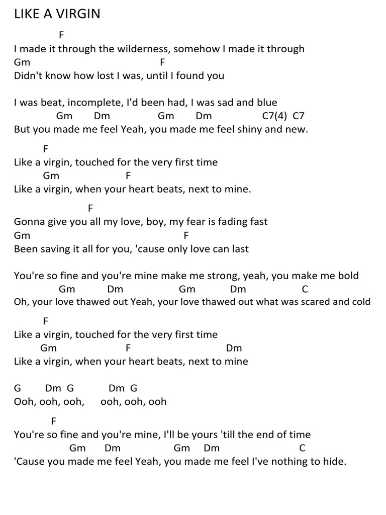 Like a Virgin: Madonna Lyrics Summary | PDF