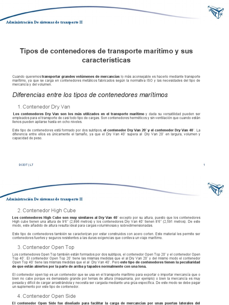Tipo de Contenedores Maritimos | PDF