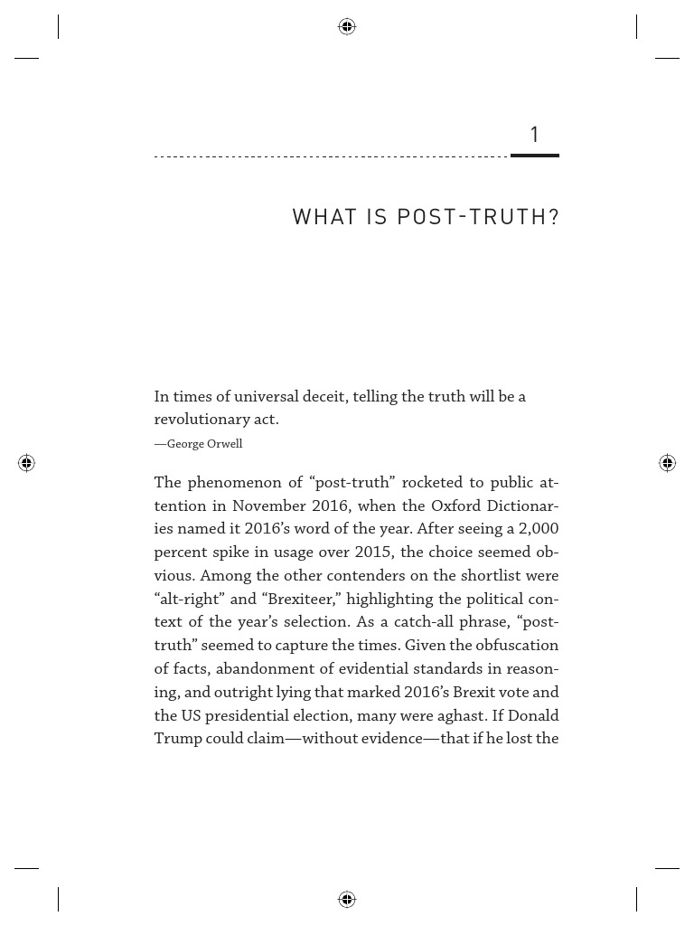 Post Truth Chapter 1 | PDF