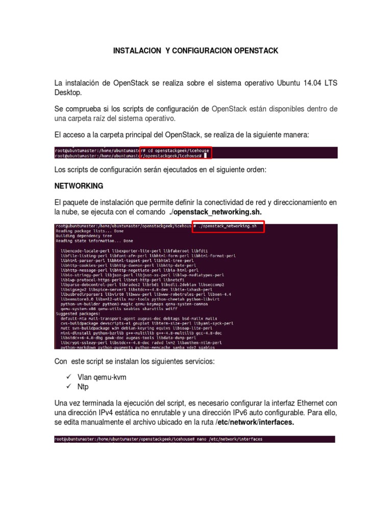 Guía de Instalación y Configuración de OpenStack | PDF