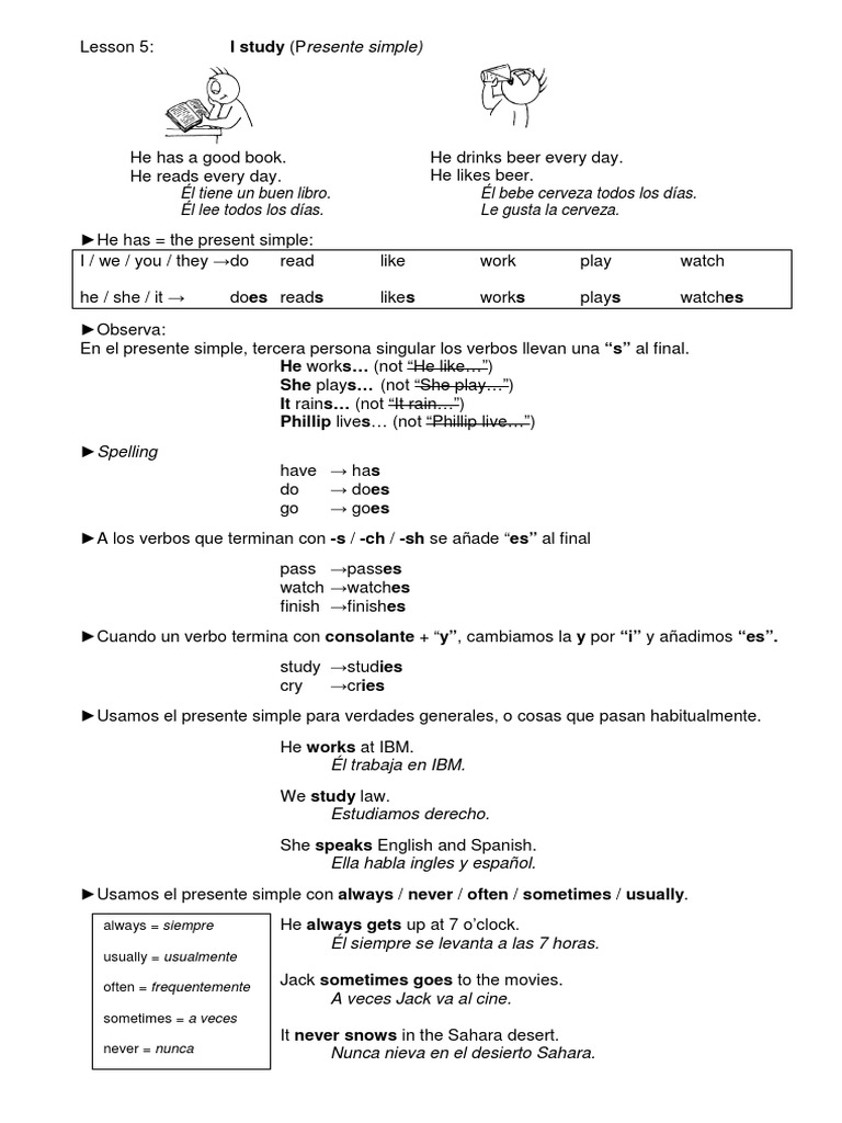 Lesson 5 - Present Simple | PDF