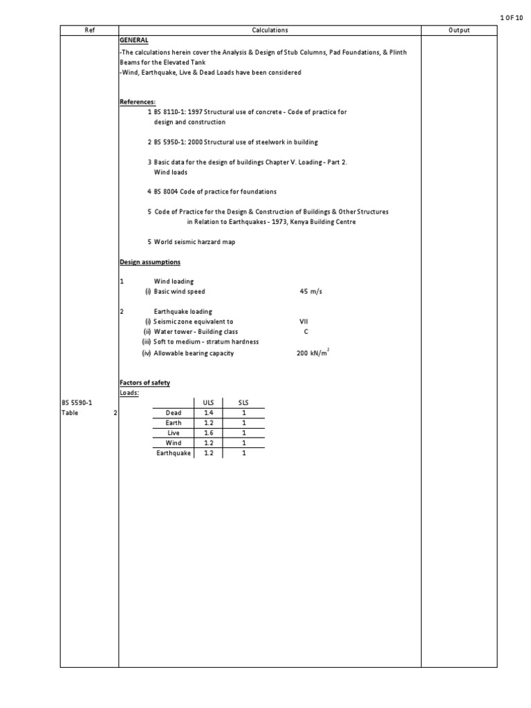 Elevated Steel Tank Foundation | PDF