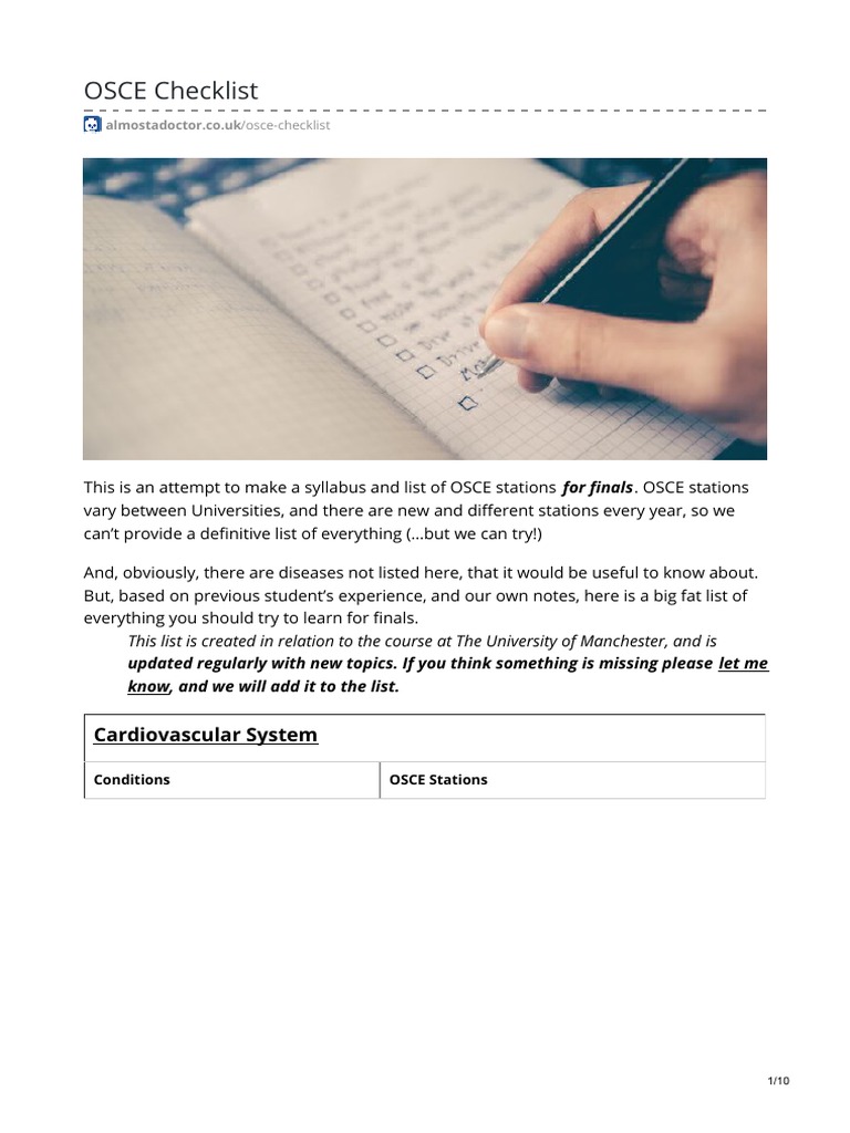 Almostadoctor - co.uk-OSCE Checklist | PDF Almostadoctor - co.uk-OSCE Checklist | PDF