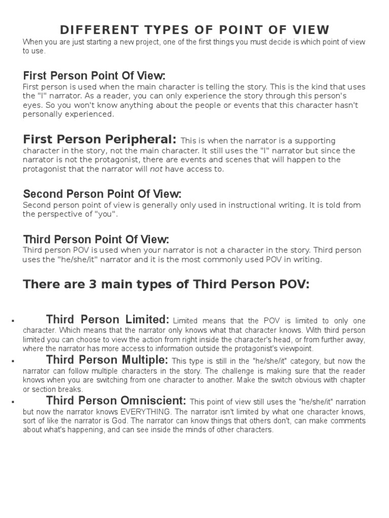 Types Of Point Of View POV Content: What It Is And Why Use It